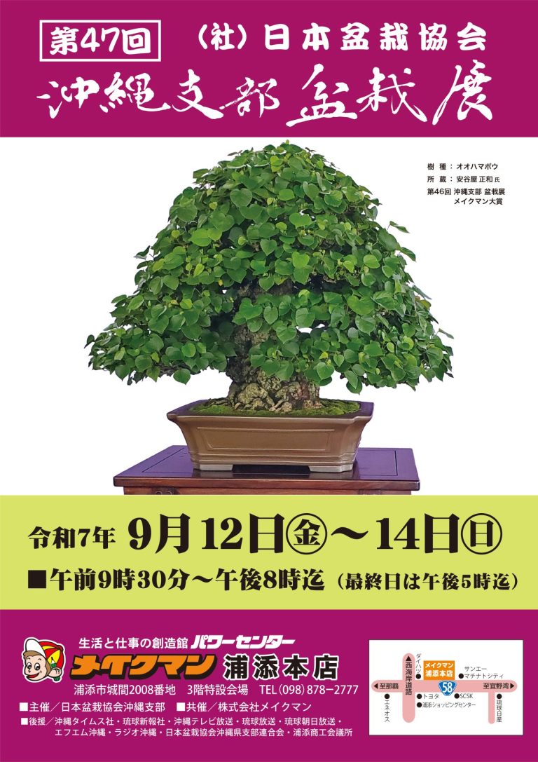 【浦添本店】第47回沖縄支部盆栽展開催のお知らせ - メイクマン【公式】
